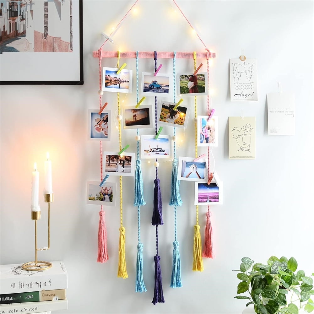 Hanging Photo Display with Clip,Home Wall Decor,Picture Frame Collage ...