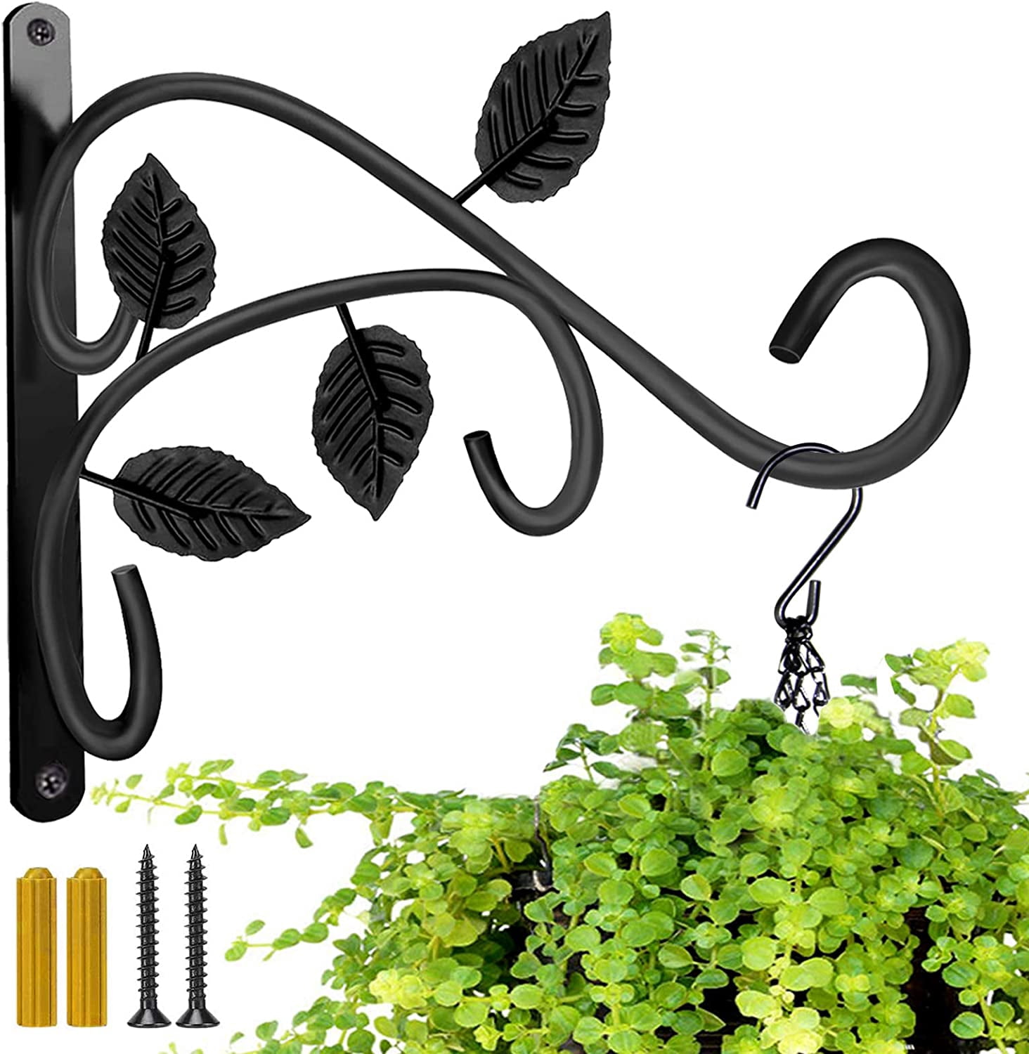 Hanging Plant Bracket, 12 Inch Wall Mount Hanger, Rust-Resistant Metal ...