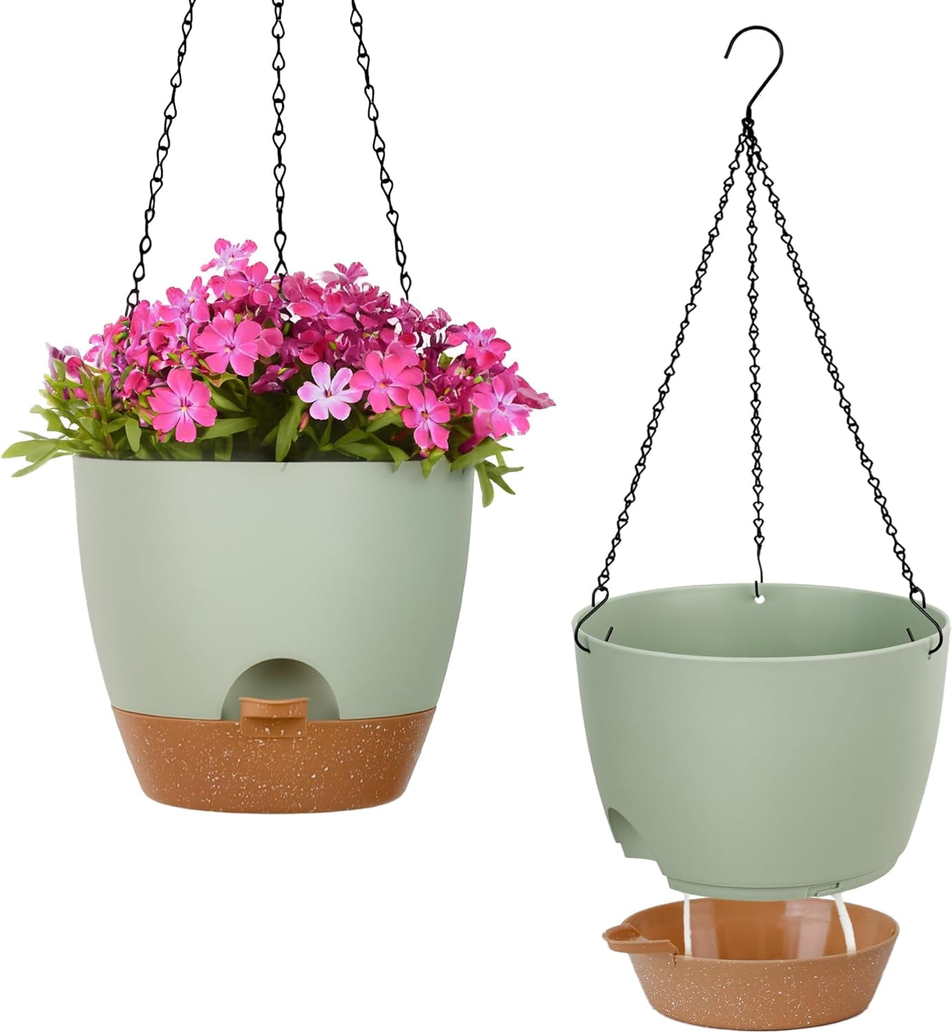 Hanging Plant Pot, 9 Inch self Watering Plant pots with Multi Mesh ...