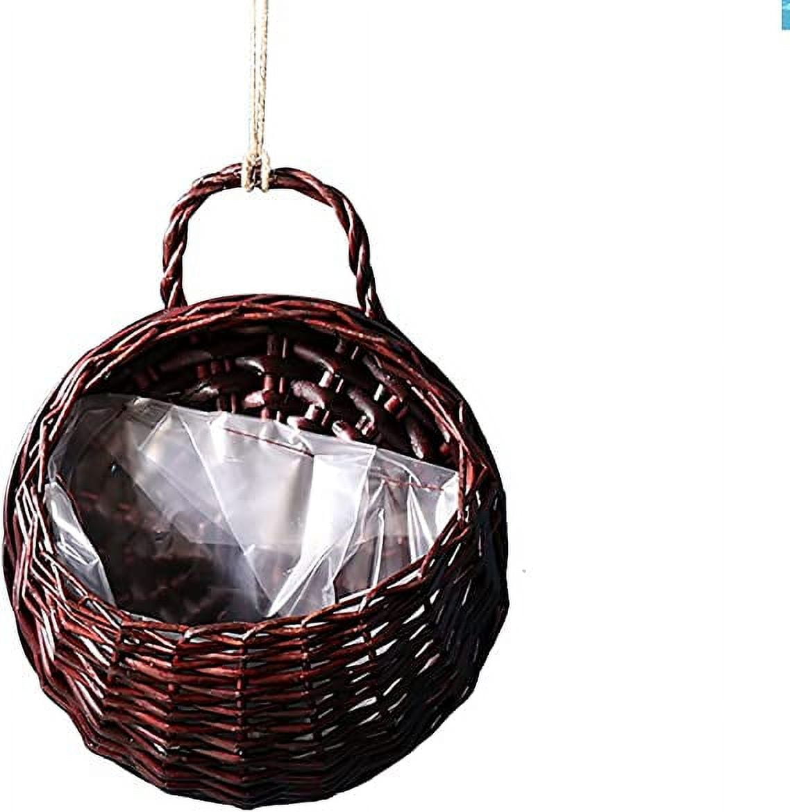 Hanging Planter Basket Handmade Woven Wall Hanging Flower Pot Wicker ...