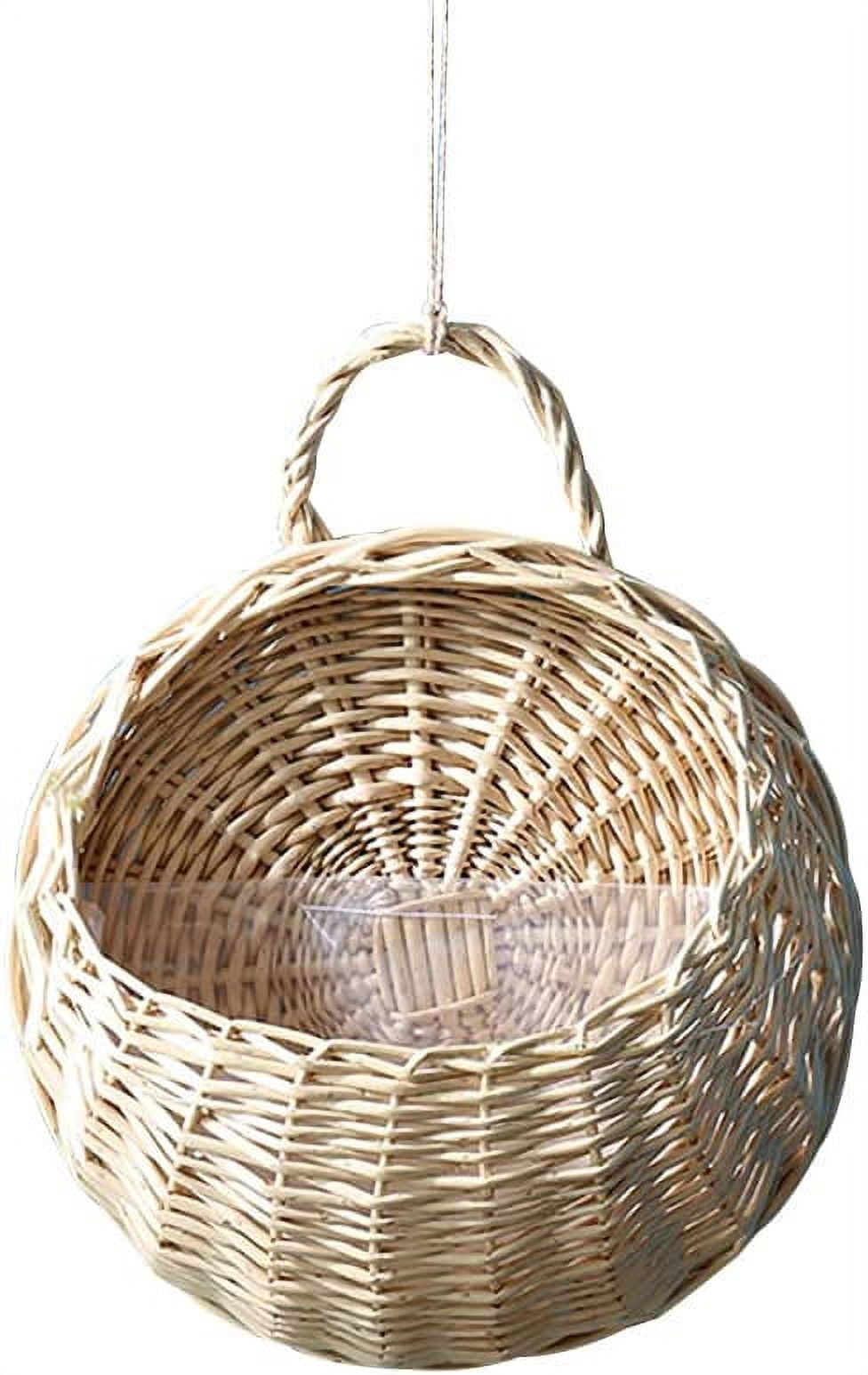 Hanging Planter Basket Handmade Woven Wall Hanging Flower Pot Wicker ...