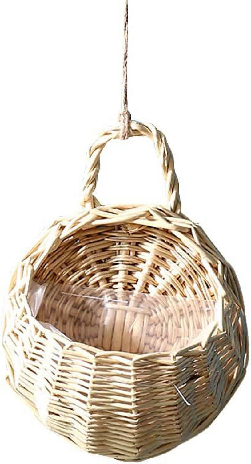 Hanging Planter Basket Handmade Woven Wall Hanging Flower Pot Wicker ...