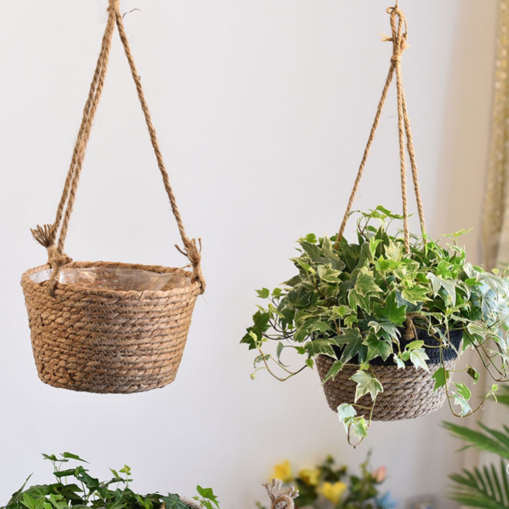 Hanging Planter Basket,Jute Rope Plant Hangers Hand Woven Storage ...