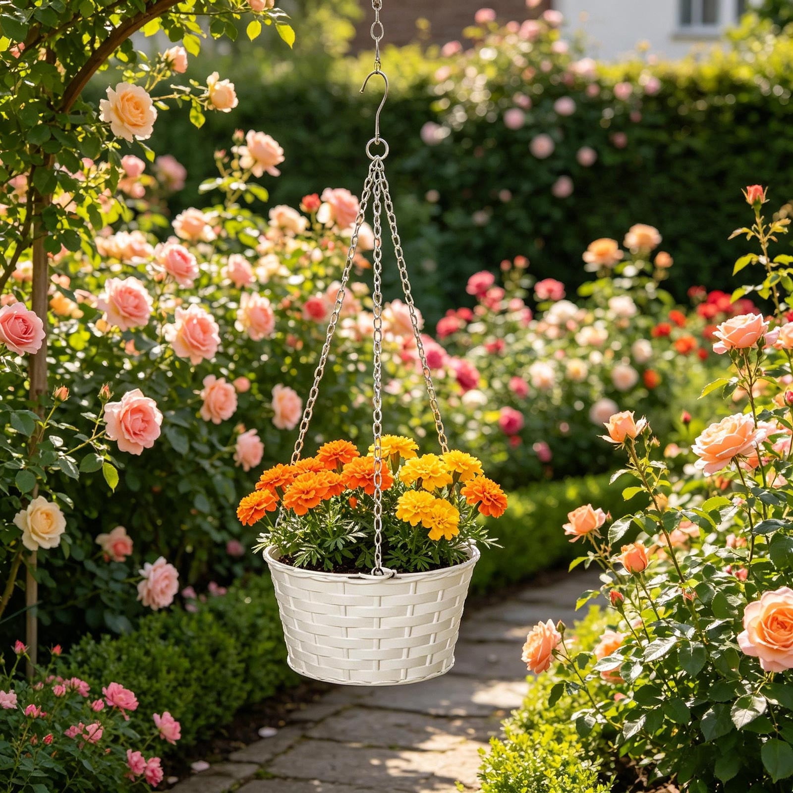 Hanging Planter Basket for Indoor and Outdoor Use - Durable Plastic ...