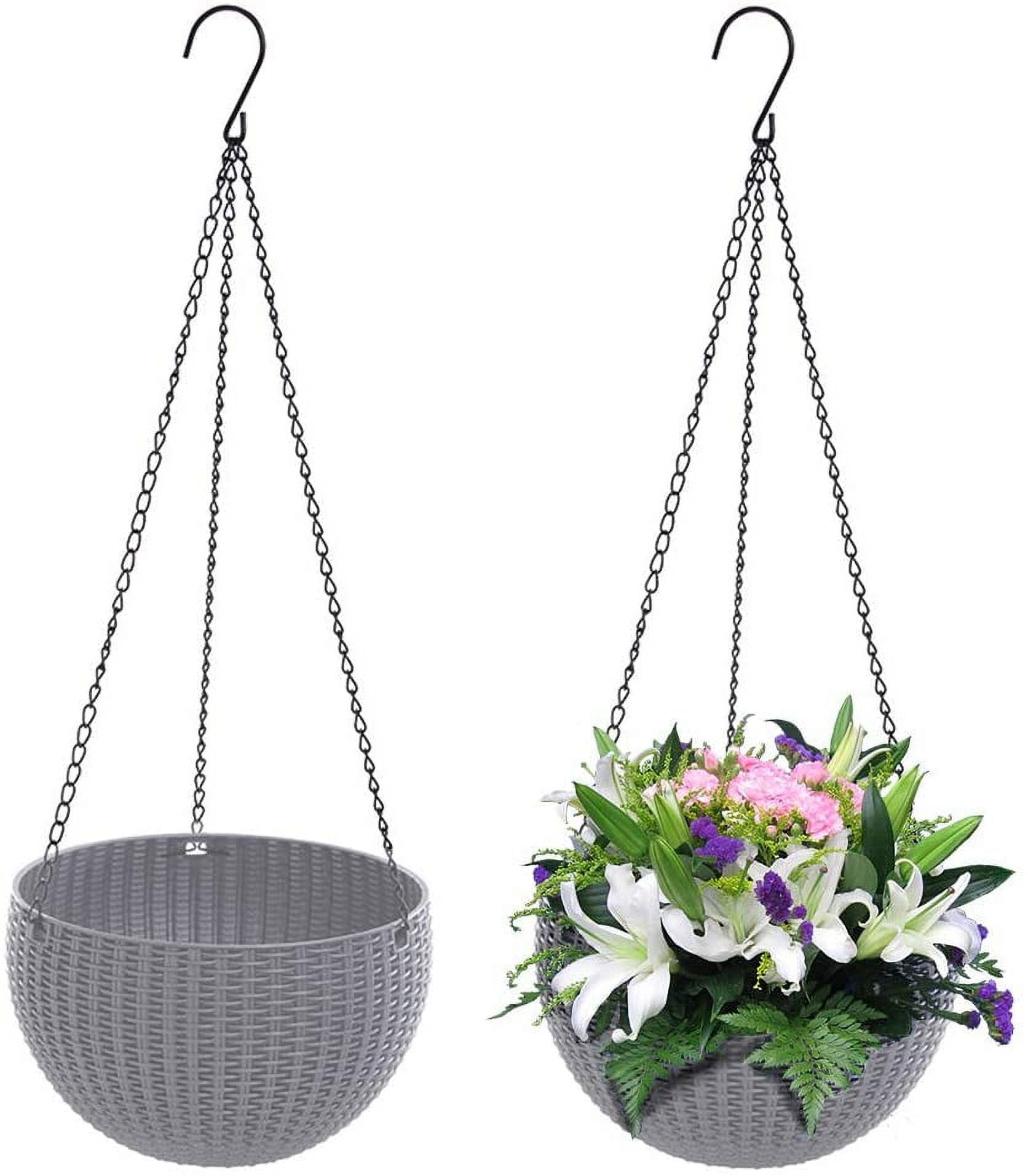 Hanging Planter Garden Hanging Pots Plastic Hanging Baskets with Drain ...