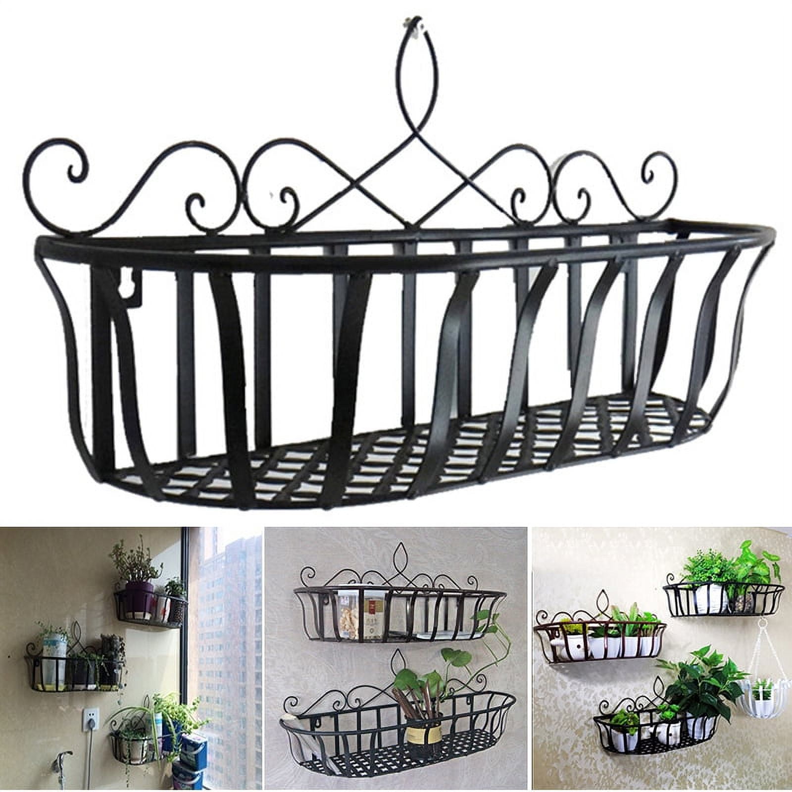 Hanging Planter Rack Metal Wire Railing Flower Pots Holder Stand ...