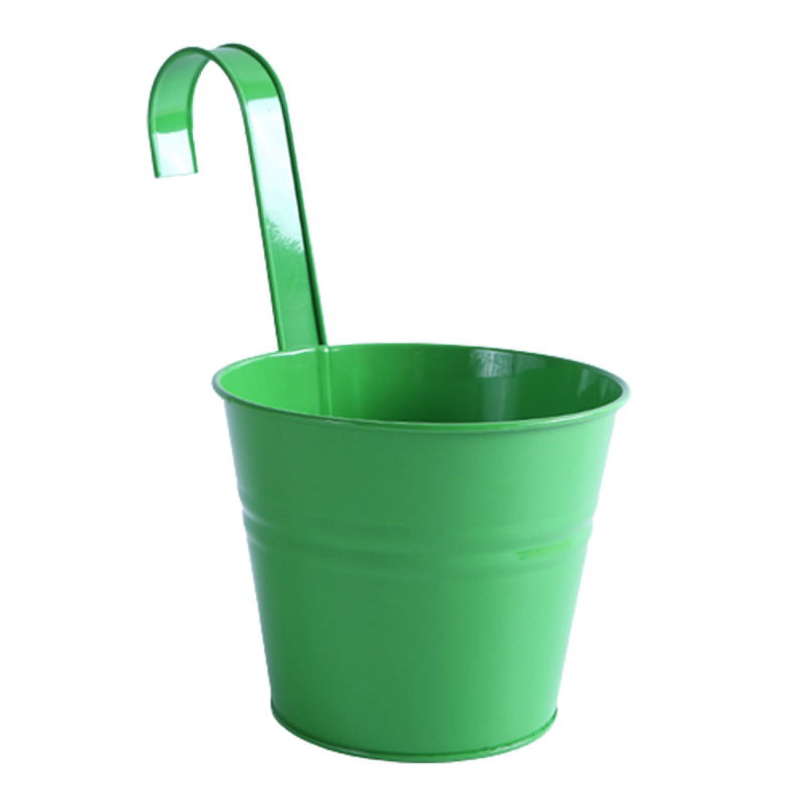Hanging Planter Stand Balcony Flower Pot Bucket Garden Iron Flower Pot ...