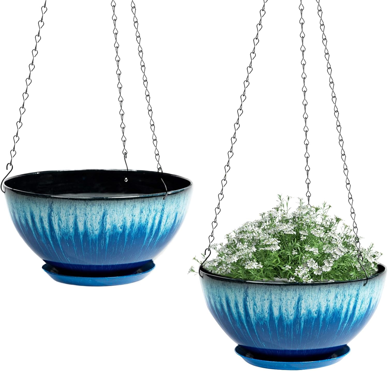 Hanging Planters for Indoor Outdoor Plants-2 Pack 10 inch Hanging Plant ...