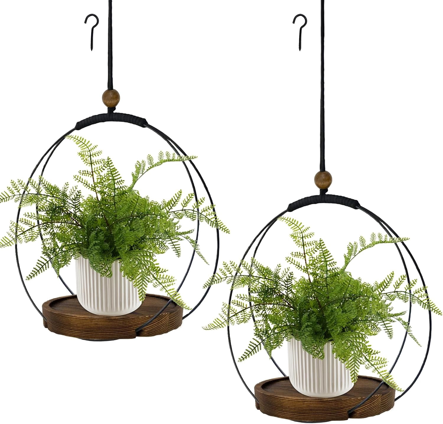 Hanging Planters for Indoor Plants,Plant Hanger with Sturdy Wood Base ...