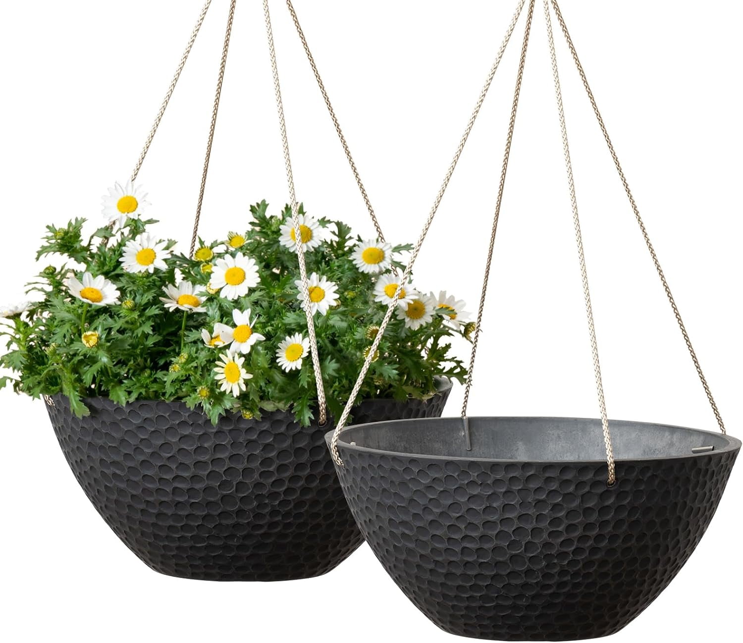 Hanging Planters for Outdoor Plants, Large Hanging Planter with Drain ...