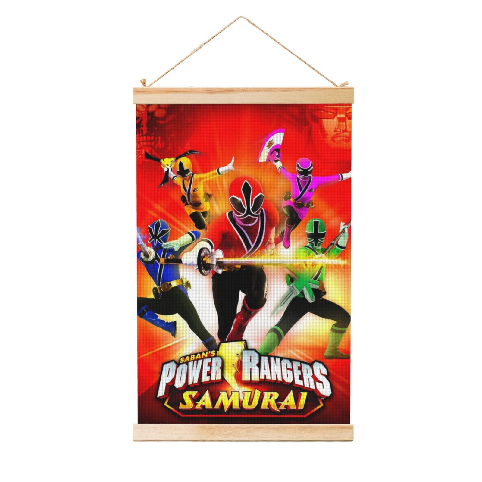 Hanging Poster Power Rangers Wall Canvas Artwork With Wooden Frame ...