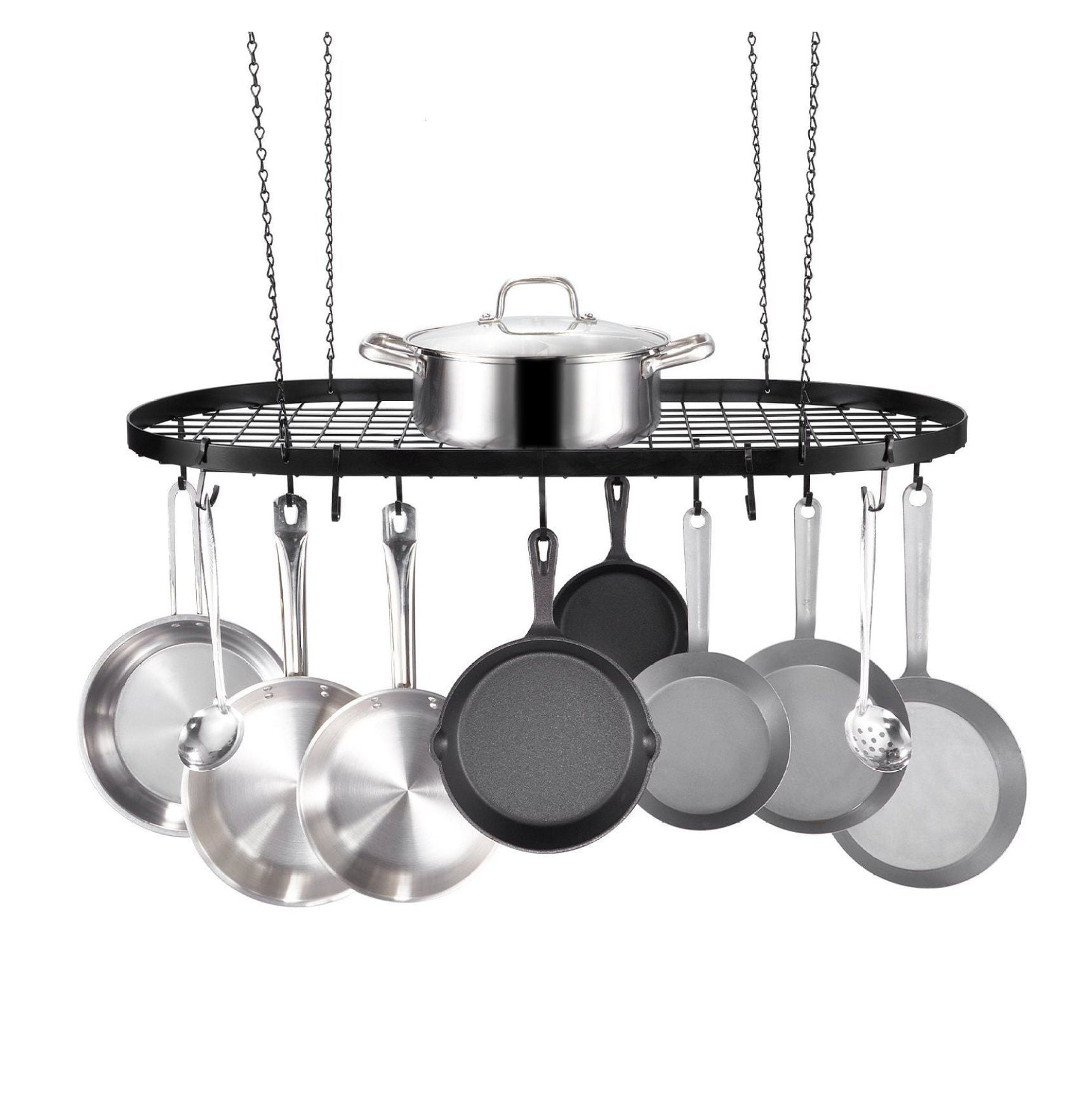 Hanging Pot Rack, 32 inch Hanging Pot Rack Ceiling Mount, Ceiling Pot ...