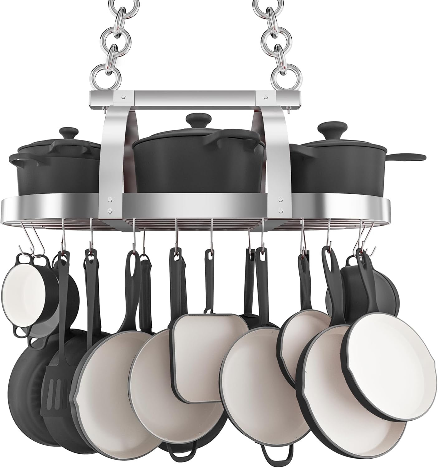 Hanging Pot Rack Ceiling Mount, Pot and Pan Rack, Pot Hanger, Kitchen ...