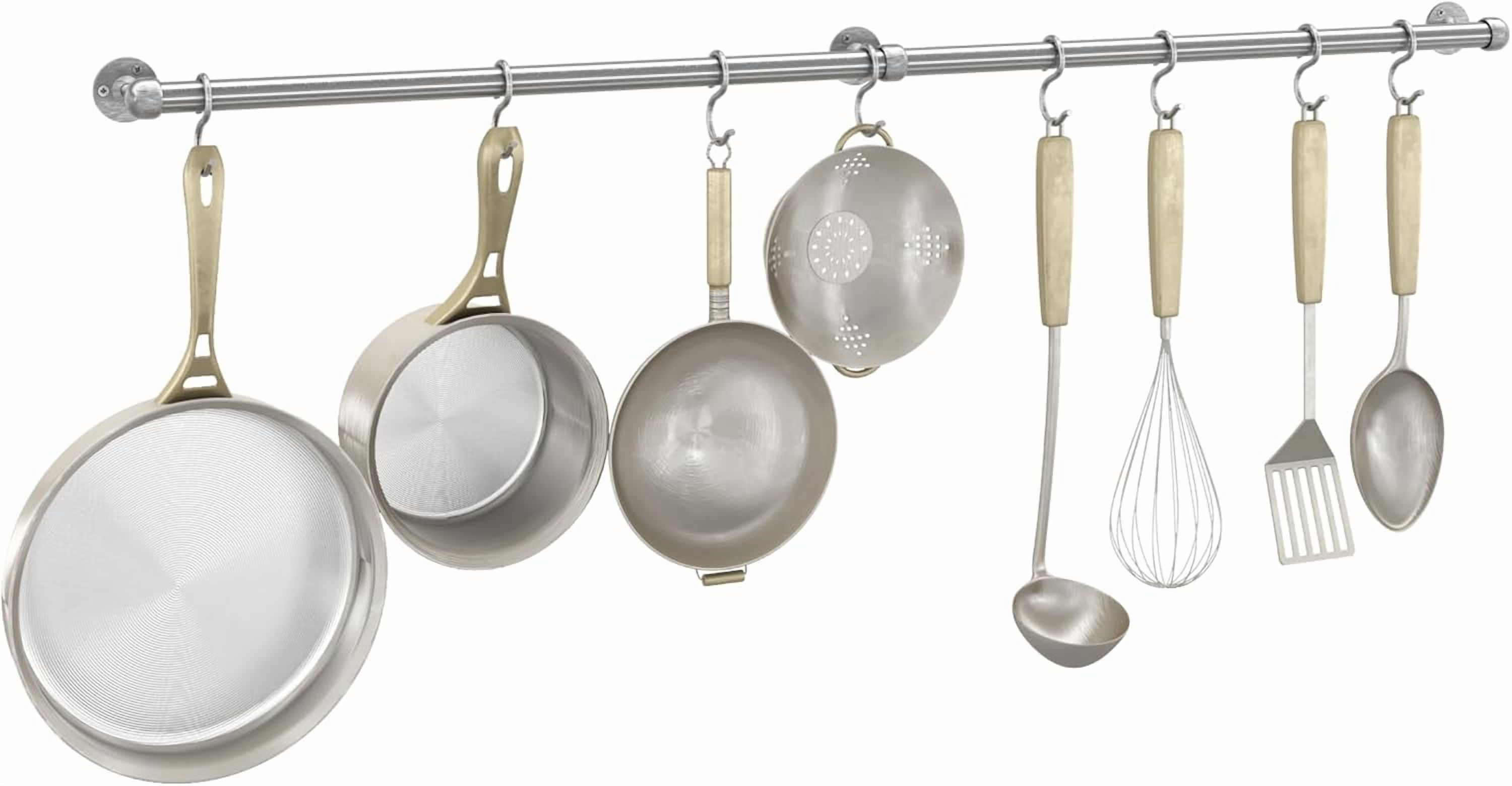Hanging Pot Rack Hanger: 39.4 Inch Stainless Steel Pot and Pan Hanger ...