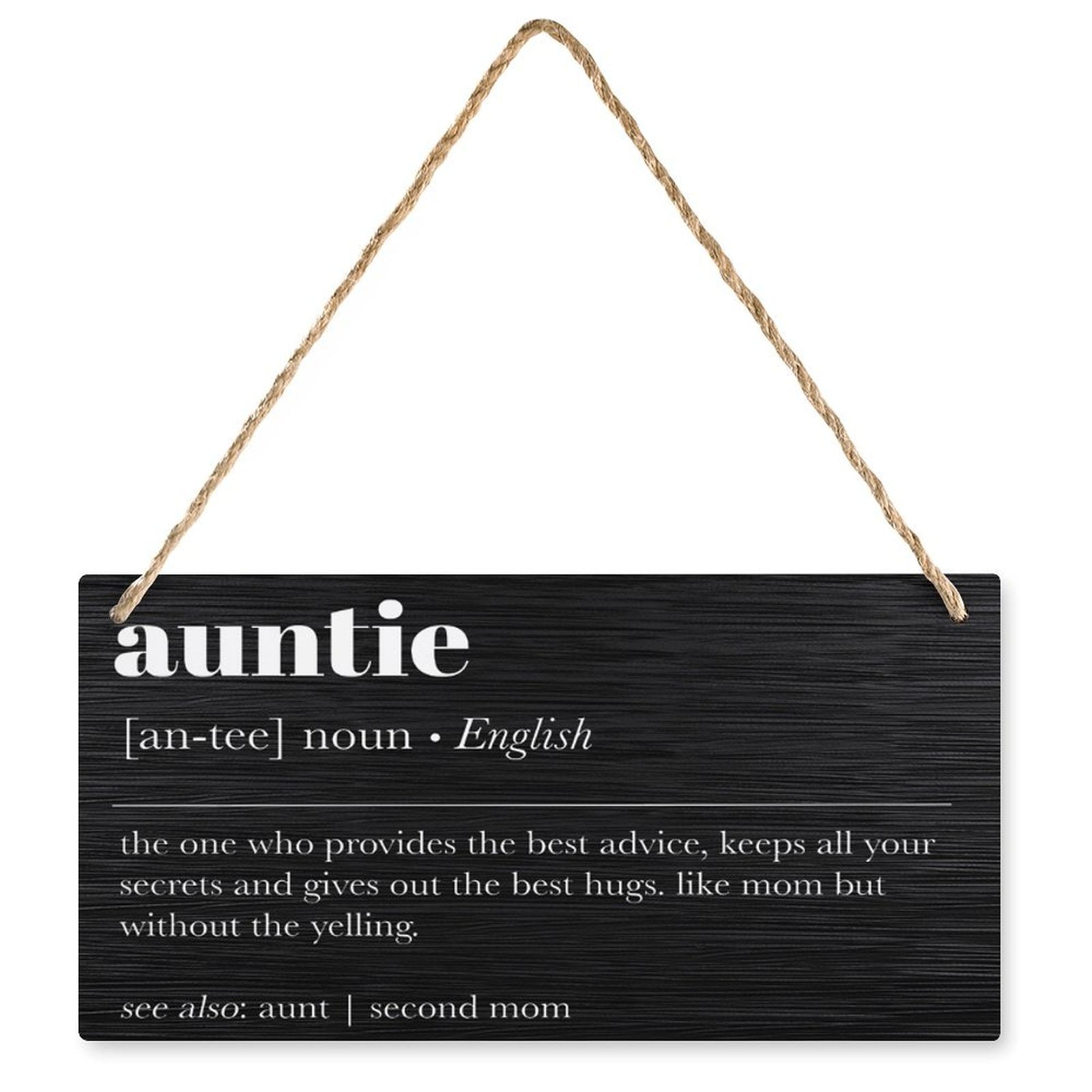 Hanging Printed Wooden Plaque Decor, Auntie Definition,Thank You ...