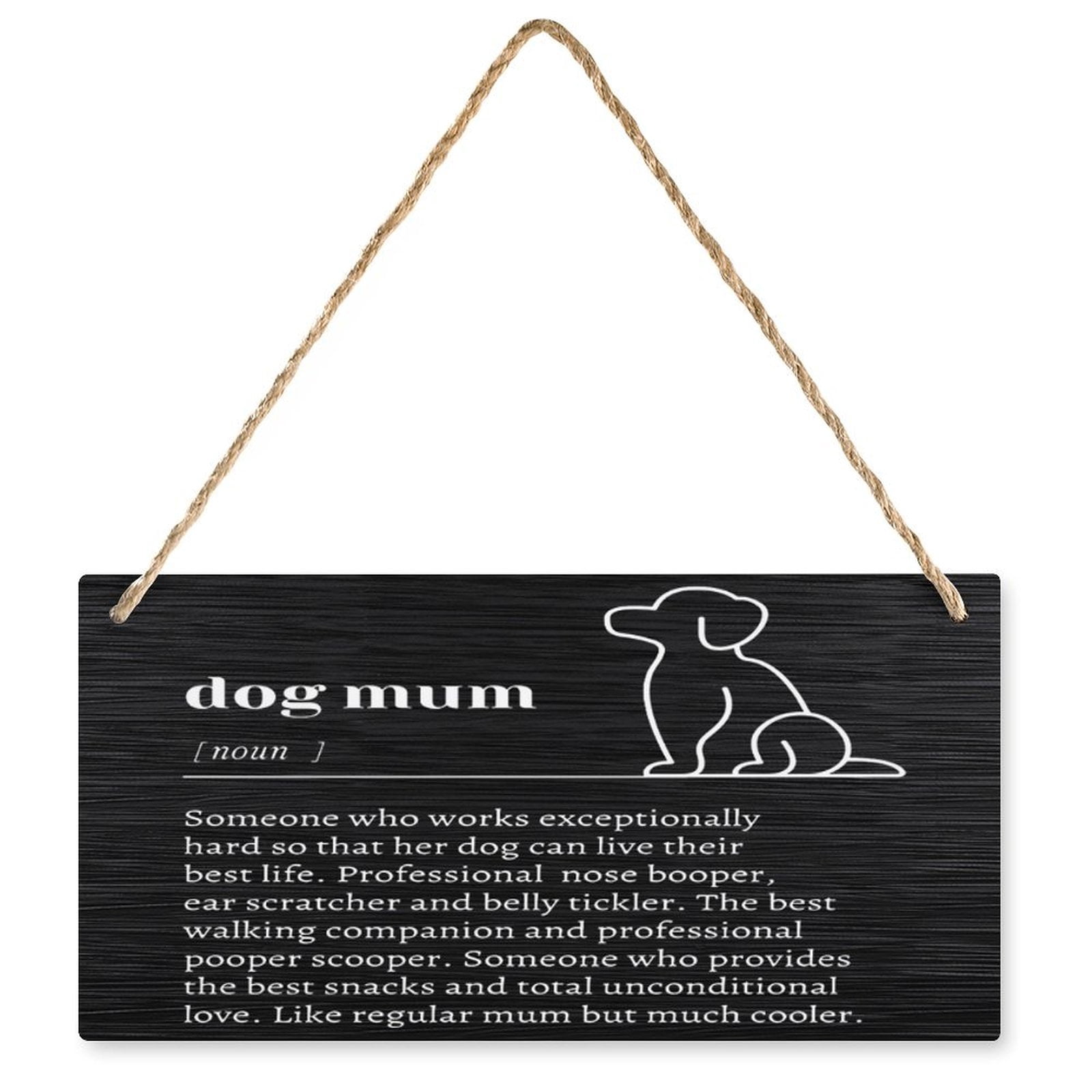 Hanging Printed Wooden Plaque Decor, Dog Mom Definition Wood Signs ...