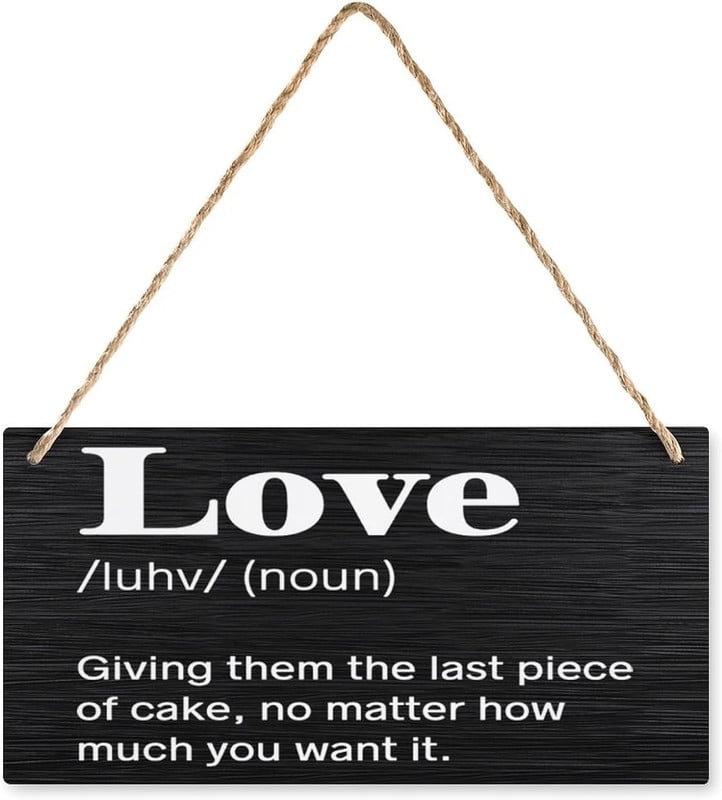 Hanging Printed Wooden Plaque Decor Love Definition Wood Signs Rustic ...