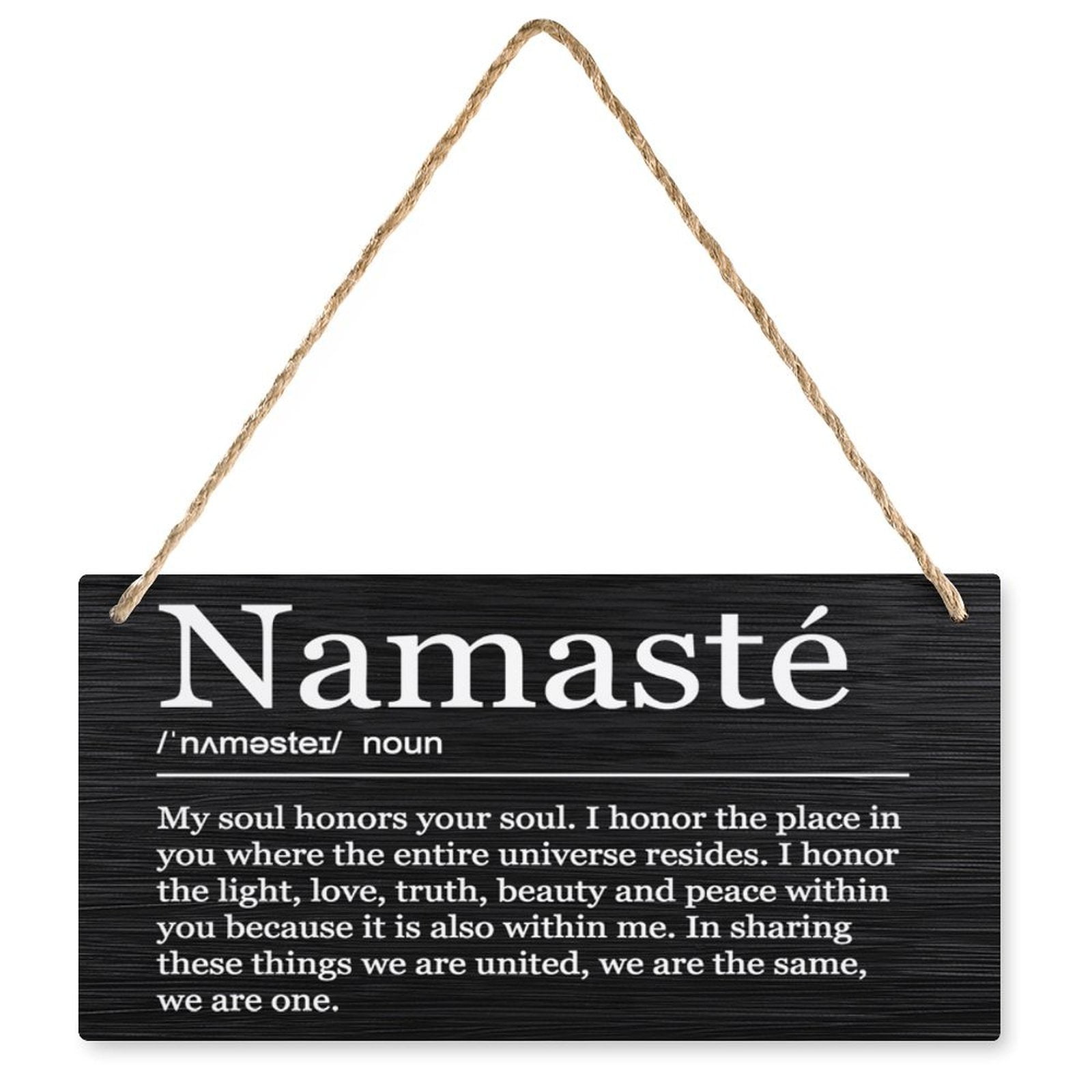 Hanging Printed Wooden Plaque Decor, Namaste Definition Wood Signs ...