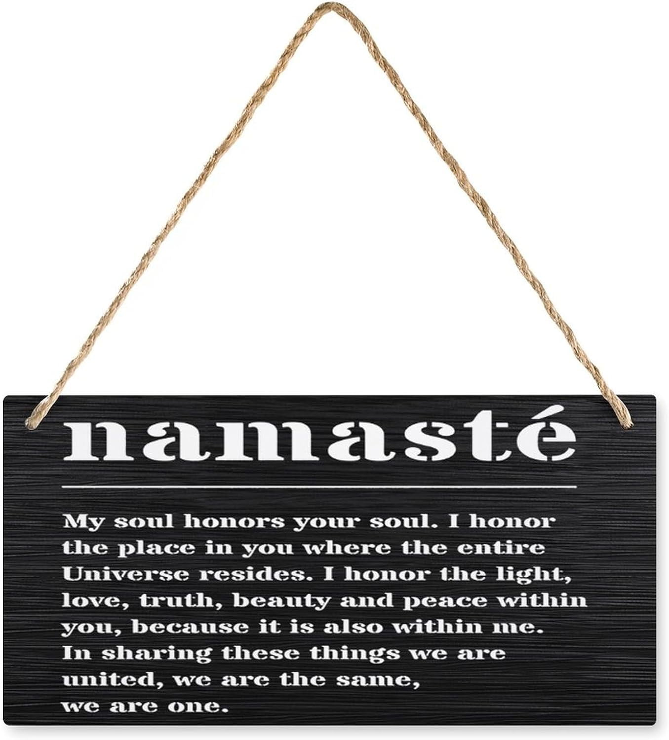 Hanging Printed Wooden Plaque Decor, Namaste Definition Wood Signs ...