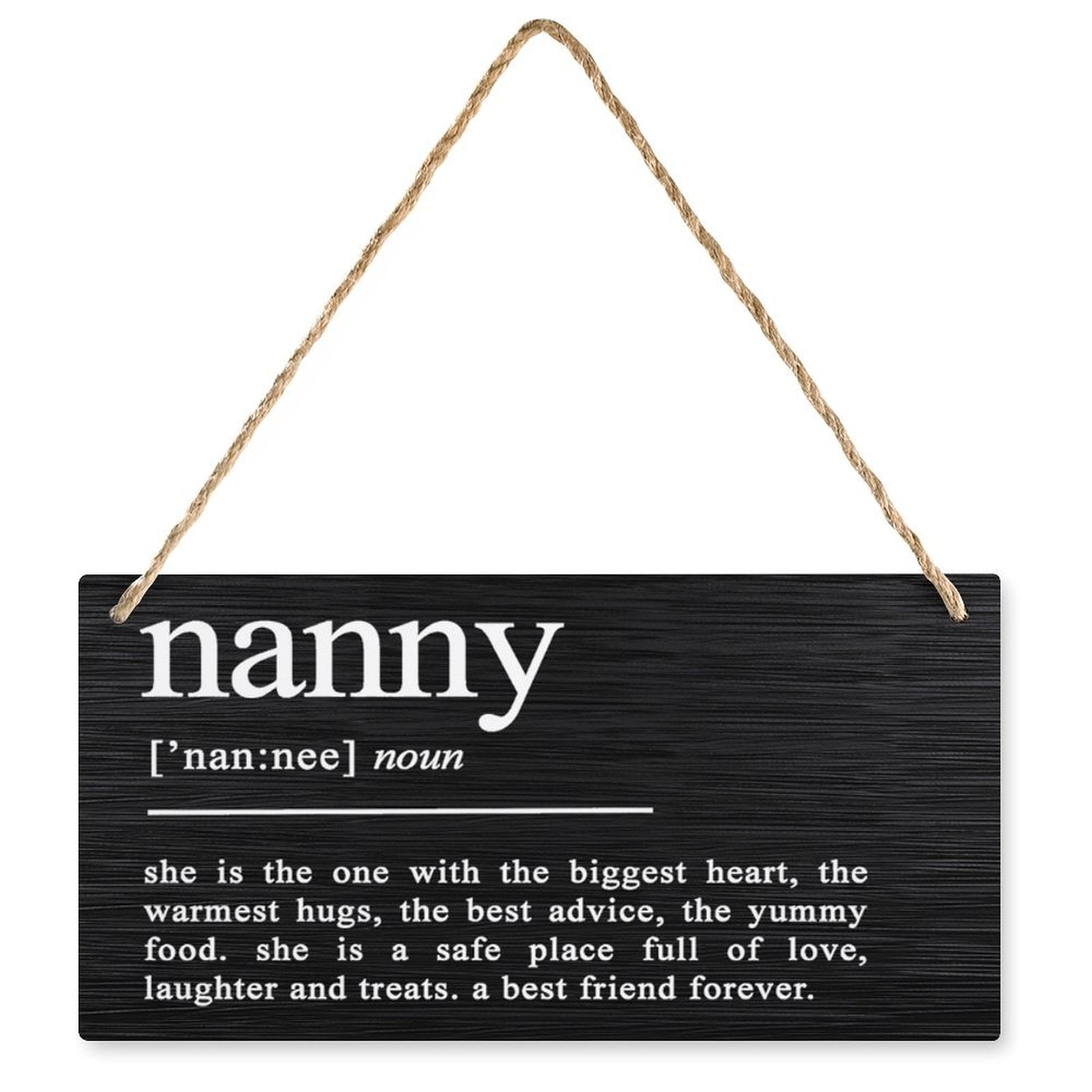 Hanging Printed Wooden Plaque Decor, Nanny Definition Wood Signs ...