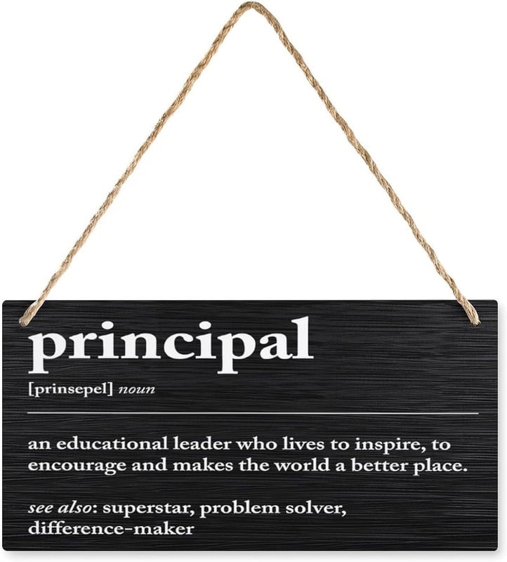 Hanging Printed Wooden Plaque Decor Principal Definition Wood Signs ...