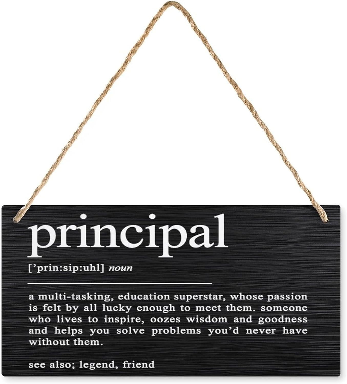 Hanging Printed Wooden Plaque Decor, Principal Definition Wood Signs ...