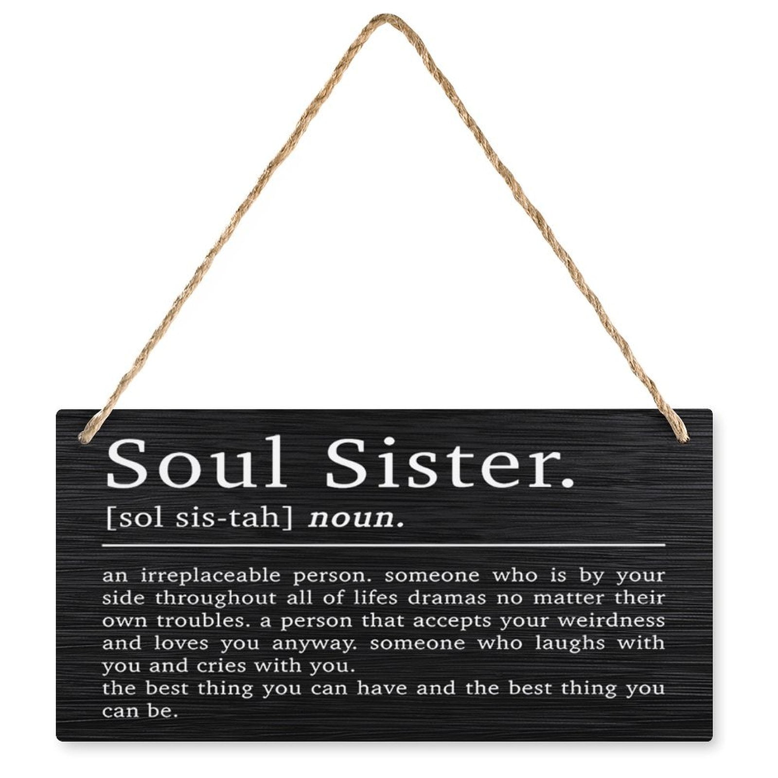 Hanging Printed Wooden Plaque Decor, Soul Sister Definition Wood Signs ...