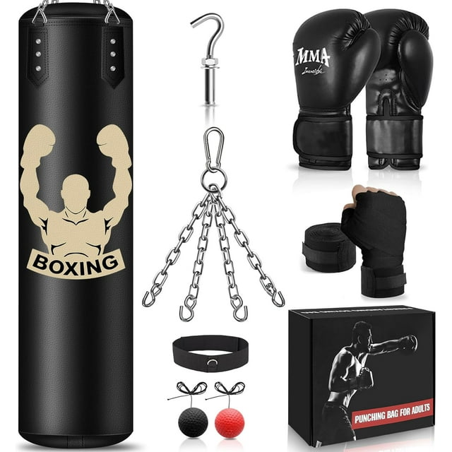 Hanging Punching Bag for Adults, 4FT PU Heavy Bag Boxing Training ...