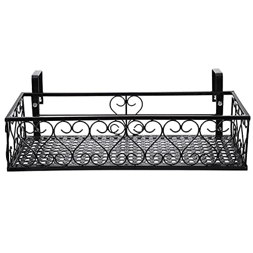 Hanging Railing Baskets Rectangular Balcony Hanging Flower Rack ...