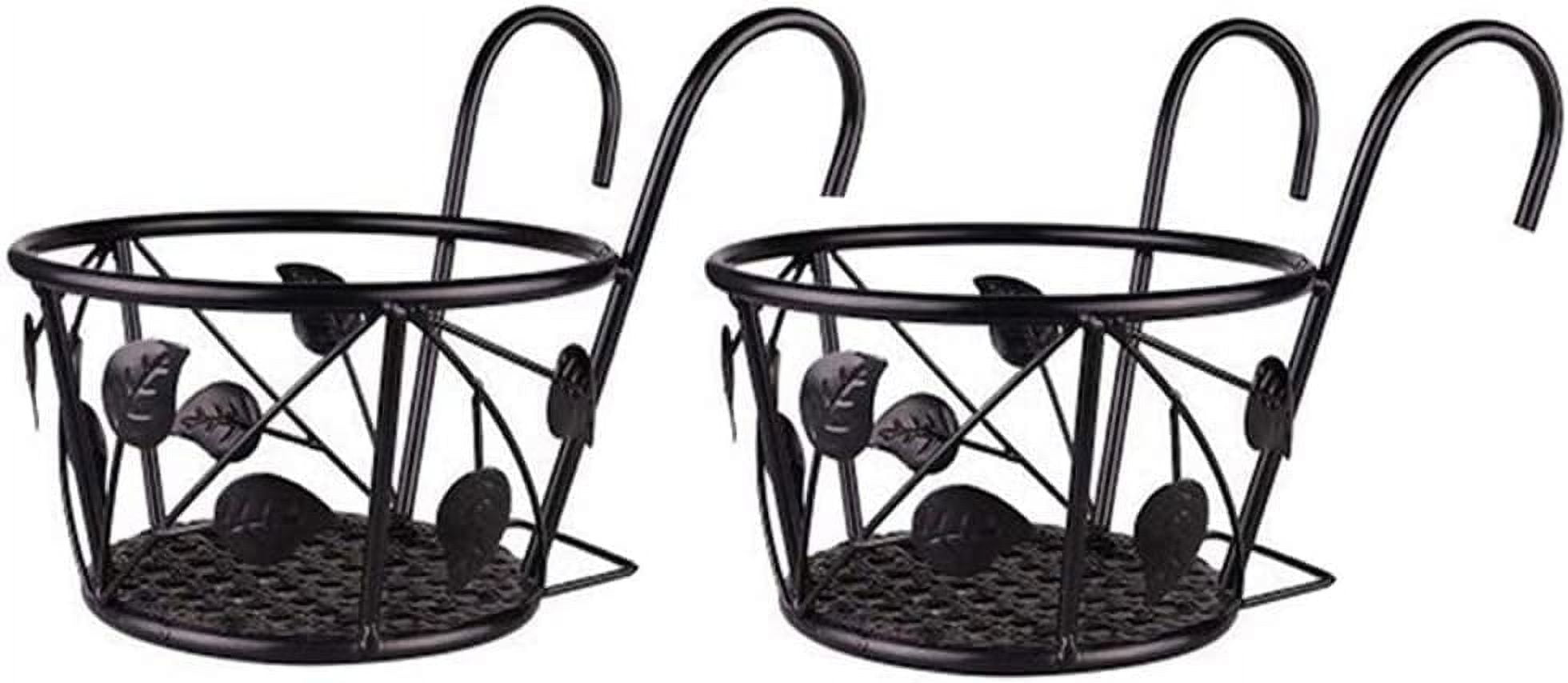 Hanging Railing Planter Iron Art Hanging Baskets Flower Pot Holder ...