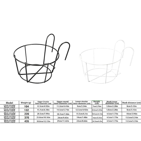 Hanging Railing Planters Flower Pot Holder, Plant Iron Rack, Metal ...