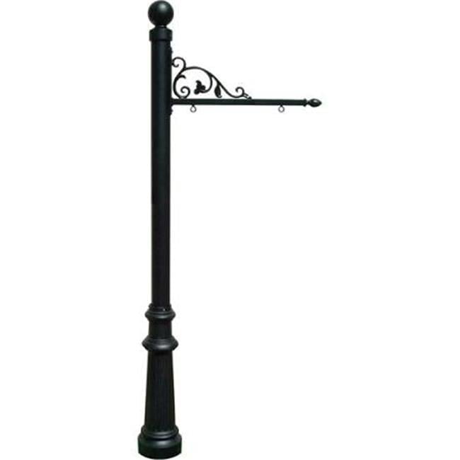 Hanging Ranch Sign Post with Fluted Base & Ball Finial, Black - Walmart.com