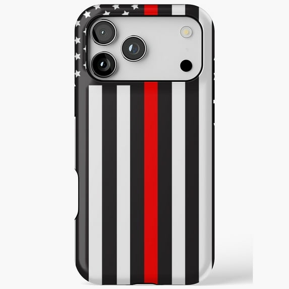 Hanging Red Line Flag Stars On Left USA iPhone Case 17 through 11 Pro ...