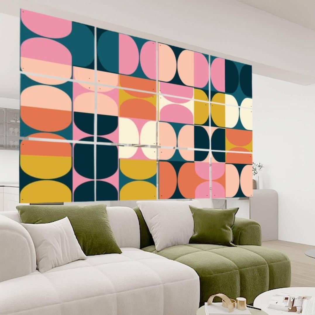 Hanging Room Divider Mid Century Abstract Stock 12 Pieces Decorative ...