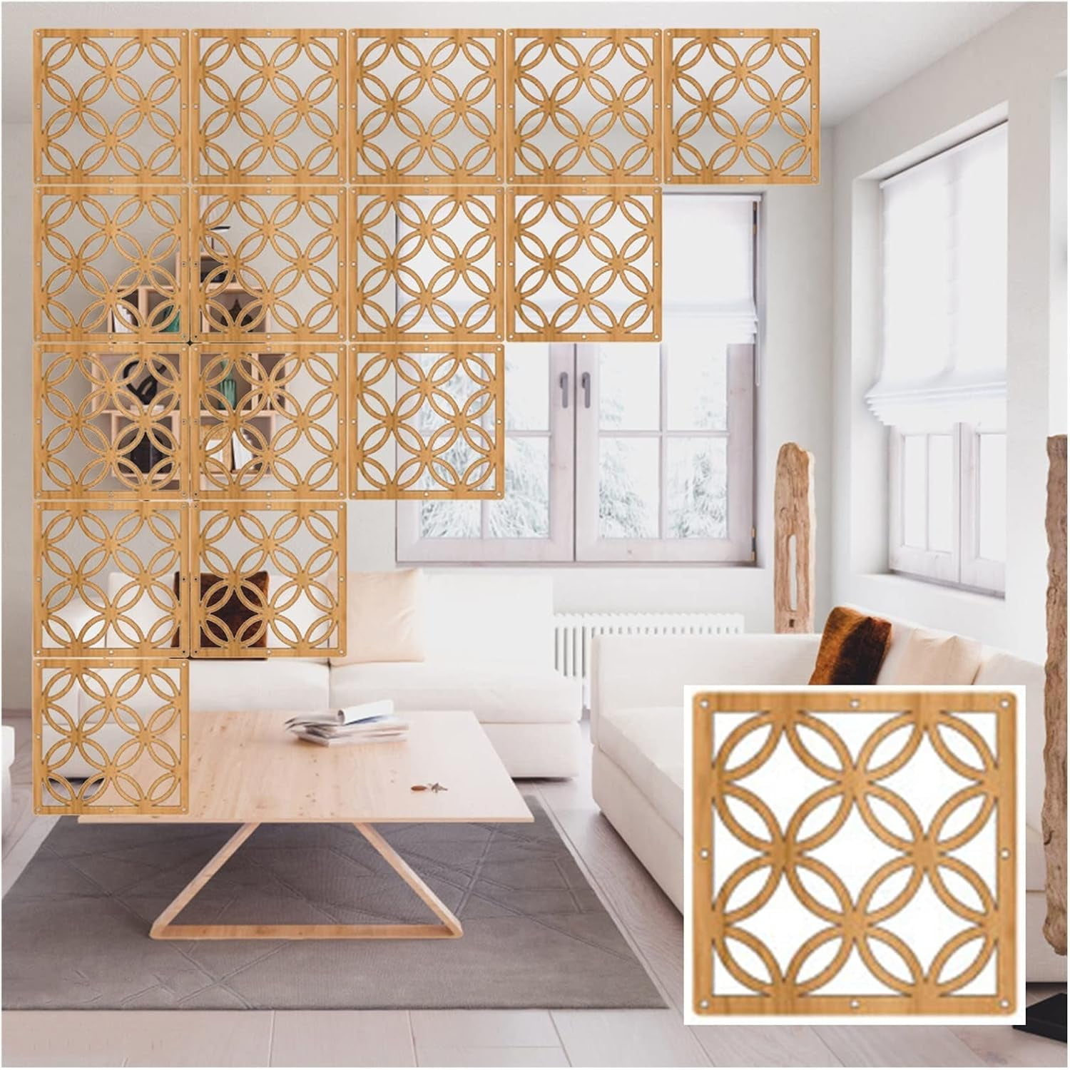 Hanging Room Divider, Waterproof Wood Plastic Partitions Panel Screen ...