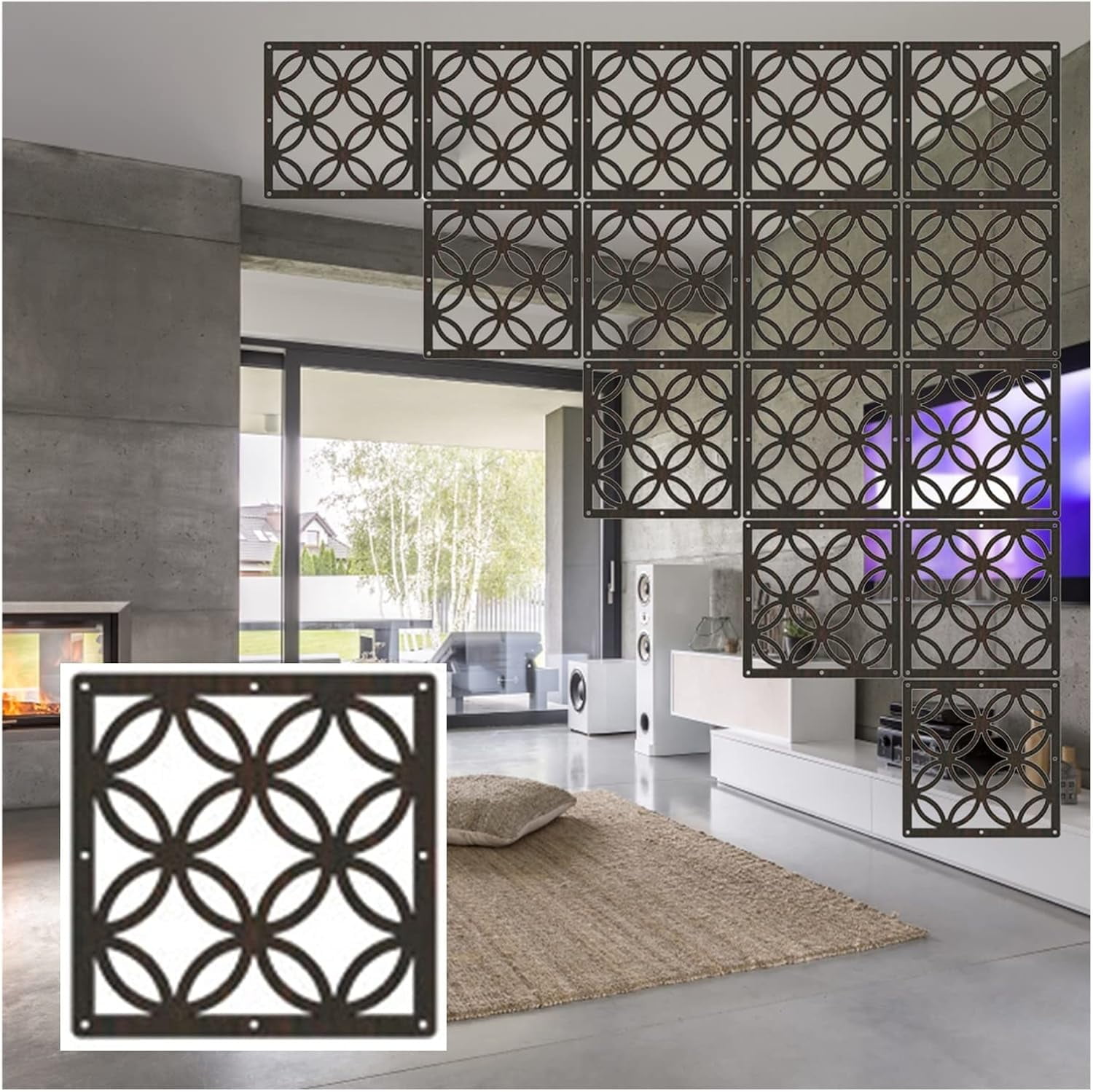 Hanging Room Divider, Waterproof Wood Plastic Partitions Panel Screen ...