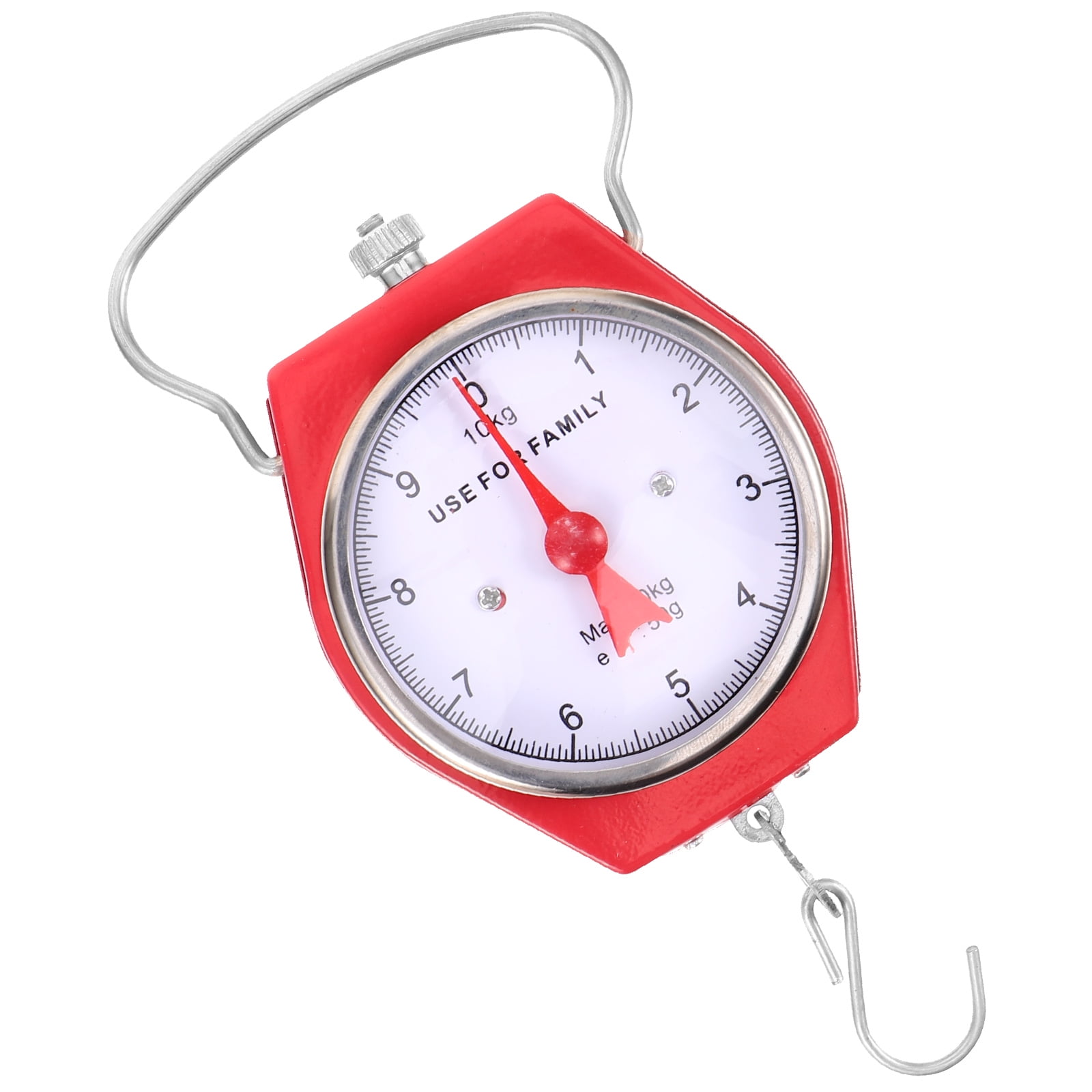 Raindrops Durable Red Metal Hand Scale for Luggage and Kitchen Weighing ...