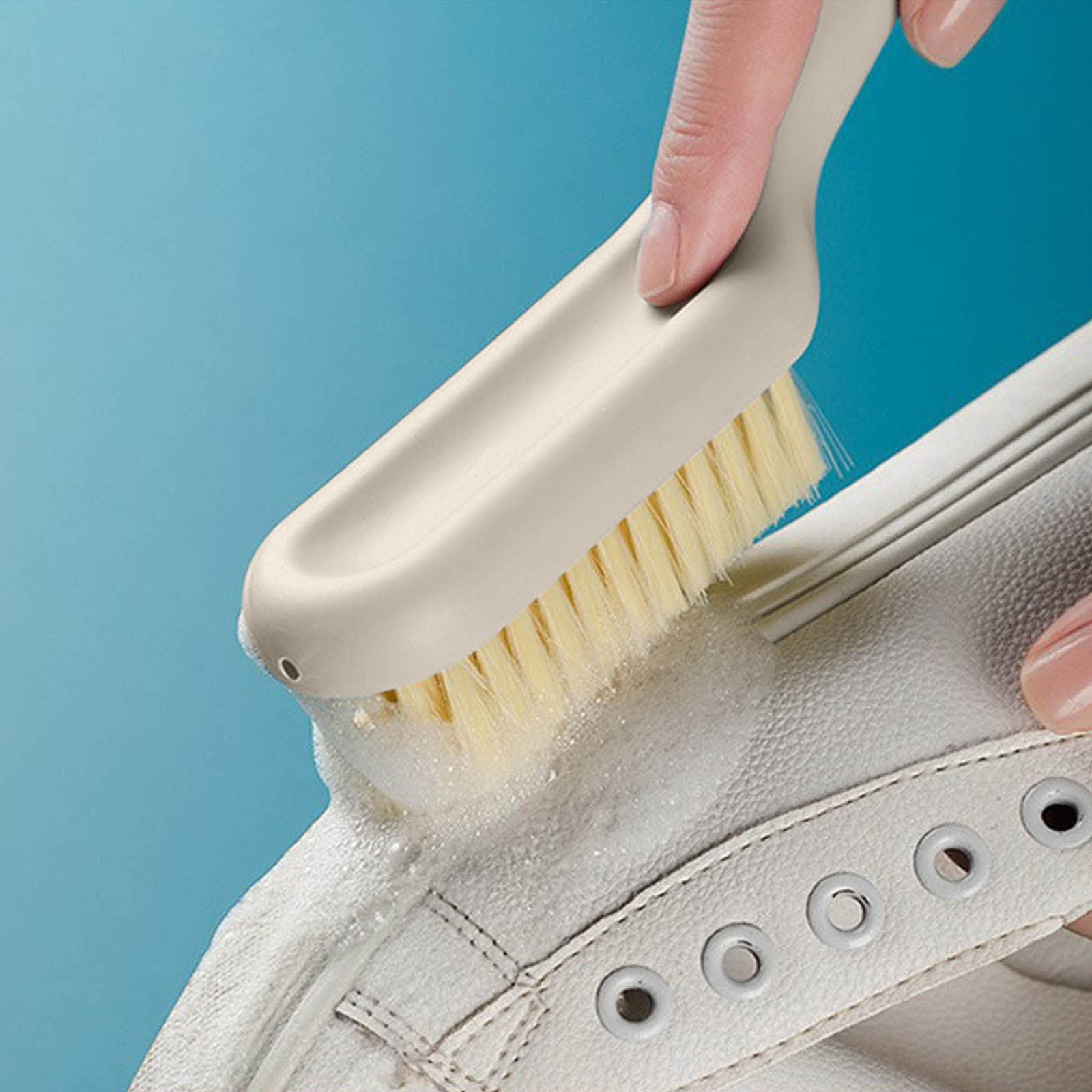 Hanging Shoe Brush - 9" Double Sided Soft Bristle Cleaner with Detail ...
