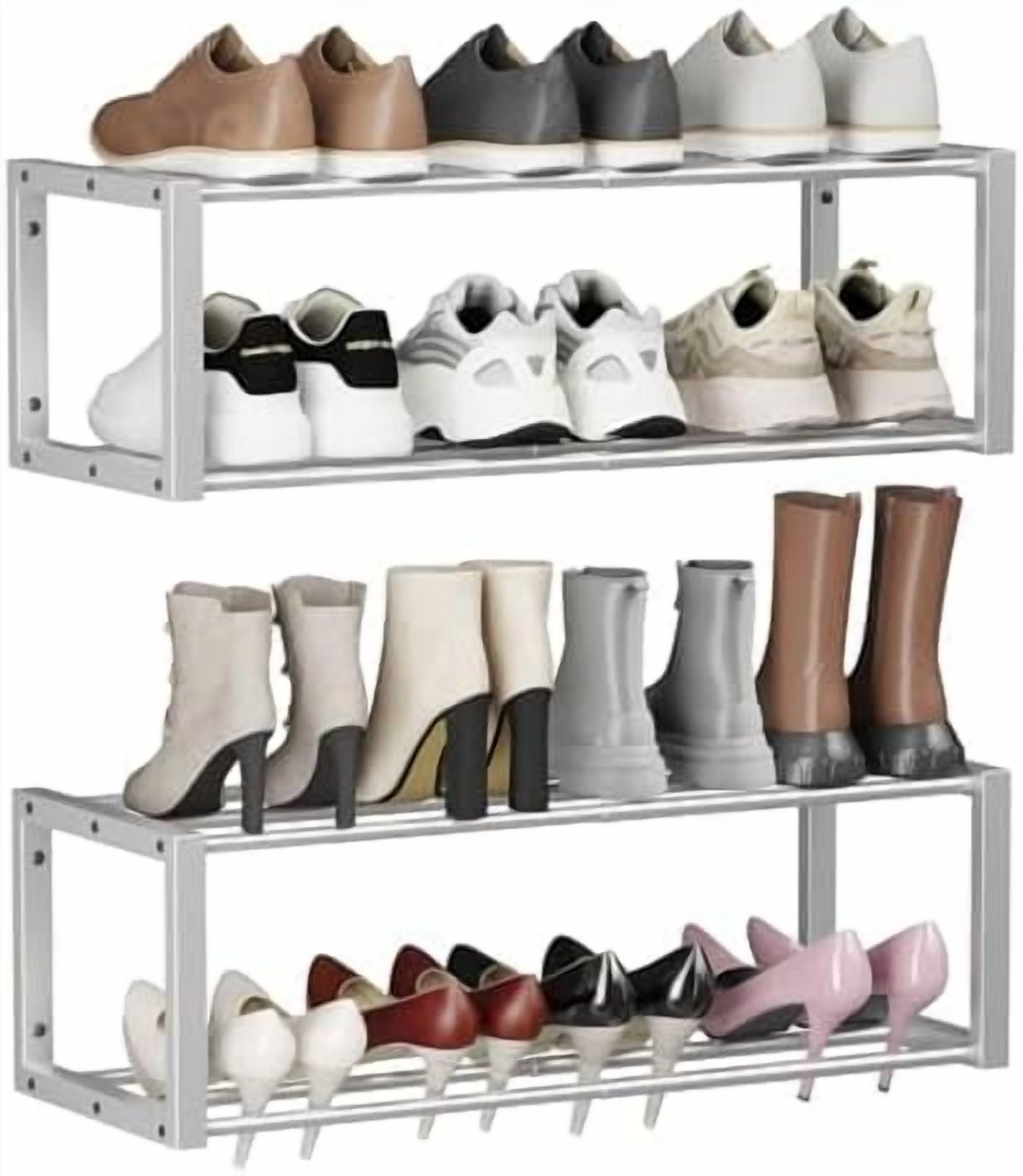 Hanging Shoe Organizer,2 Pack Wall Mounted Shoe Rack Holds 12 Pairs ...