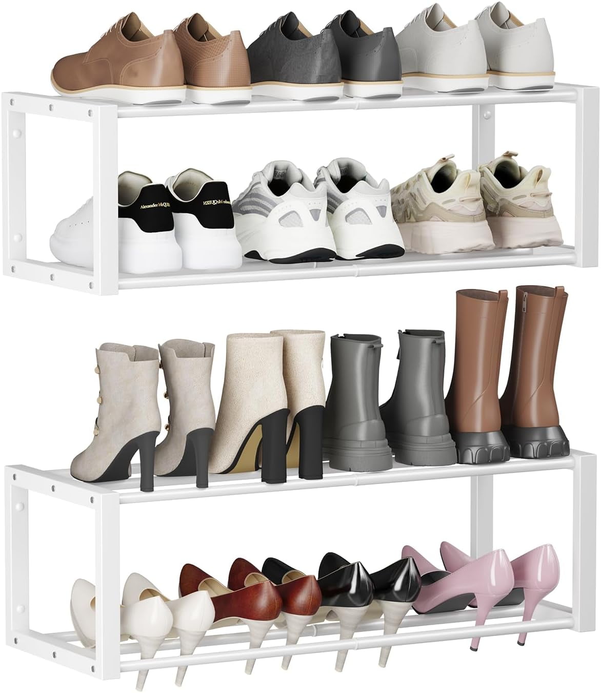 Hanging Shoe Organizer,2 Pack Wall Mounted Shoe Rack Holds 12 Pairs ...