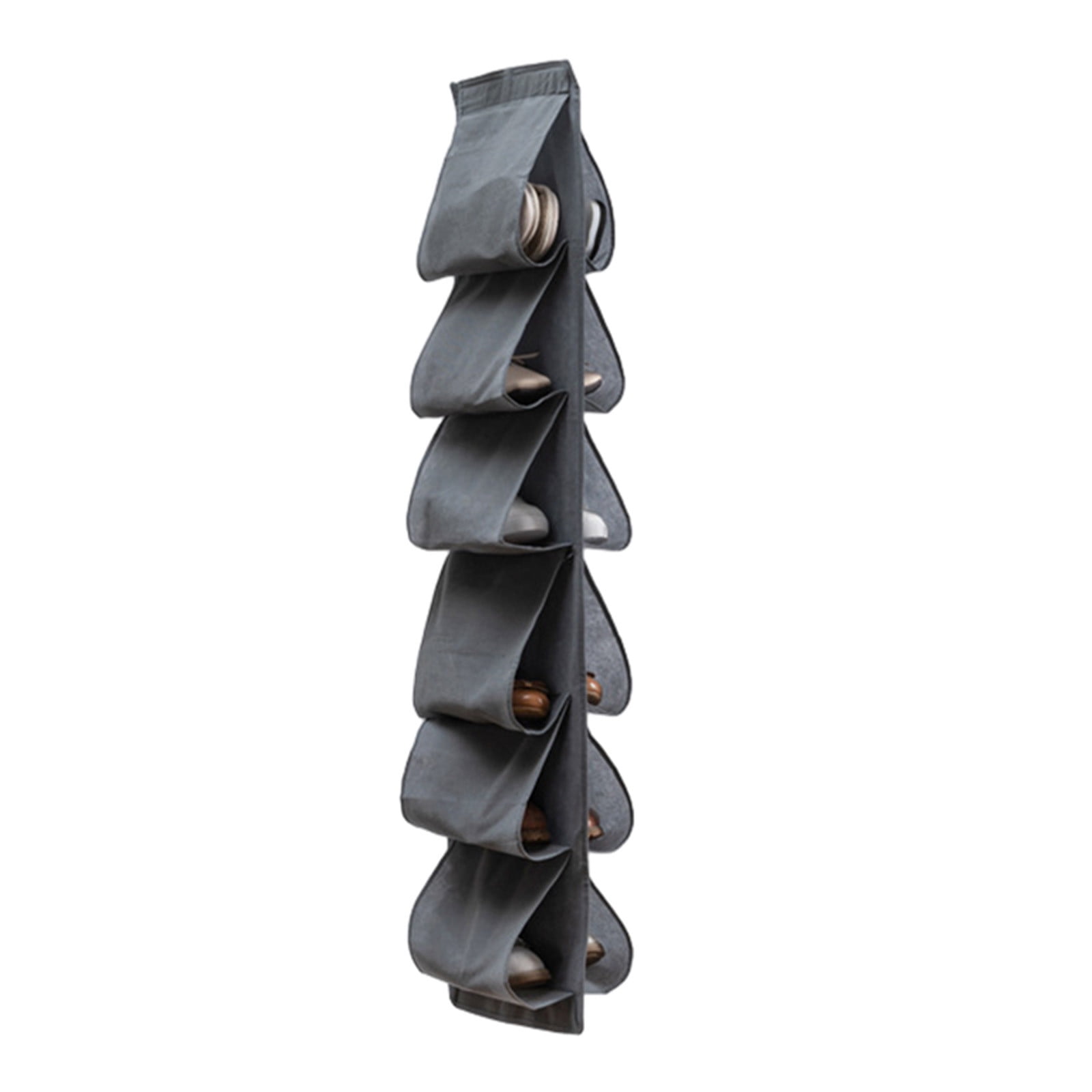 Hanging Shoe Organizer Bag 12 Large Pockets Hanging Shoe Organizer for ...