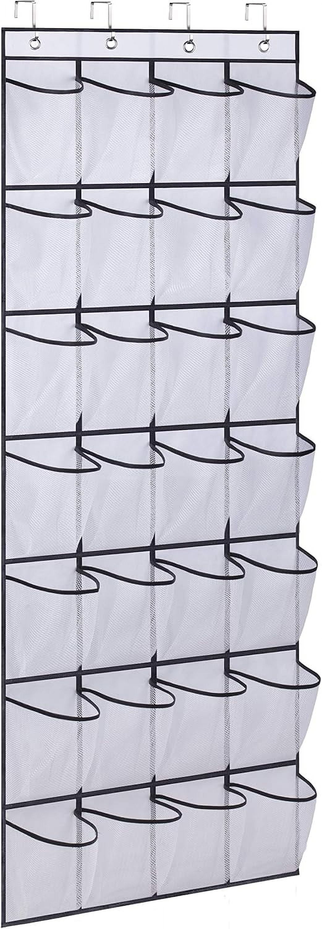 Hanging Shoe Organizer, Large Mesh Pockets Over The Door Shoe Rack ...