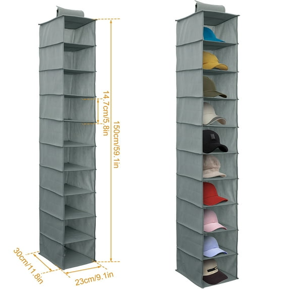 Hanging Shoe Organizer Non-woven Shoe Storage Shelf 10-Layer Foldable ...