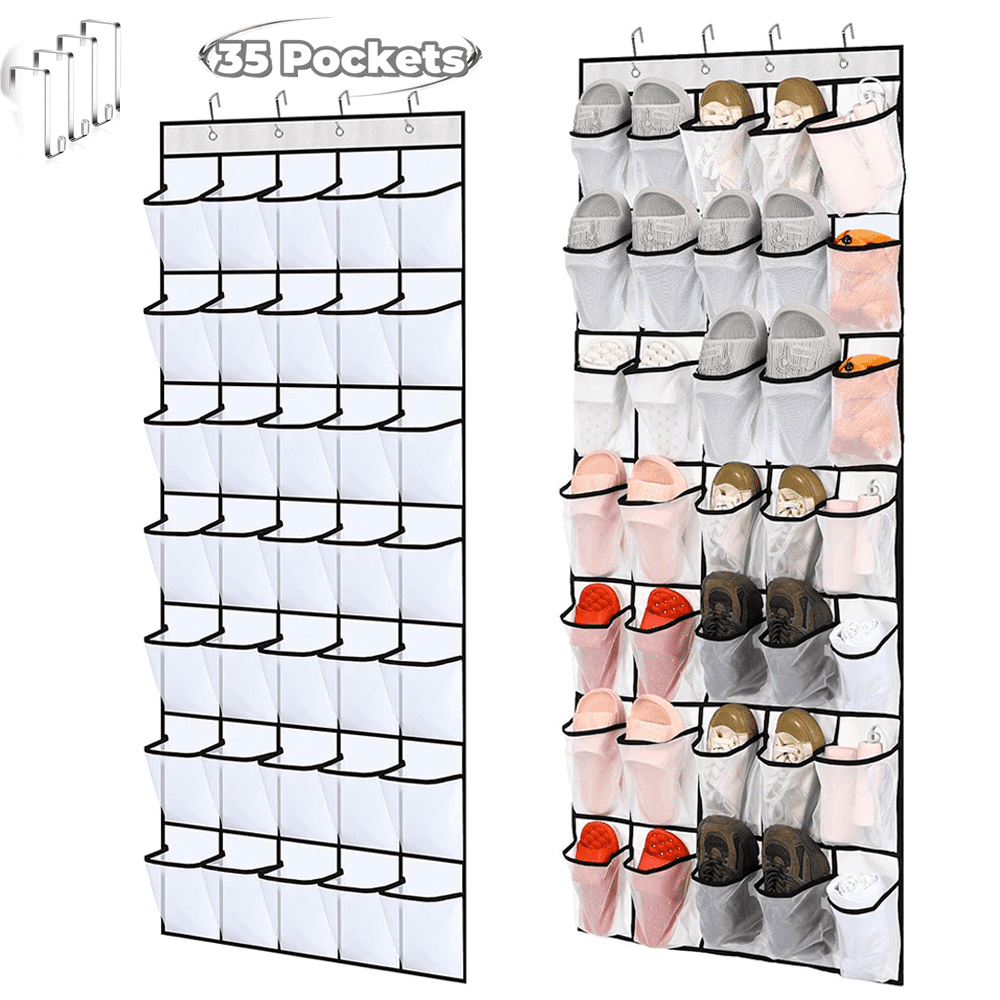 Hanging Shoe Organizer,Over the Door Shoe Organizer,35 Large Breathable ...
