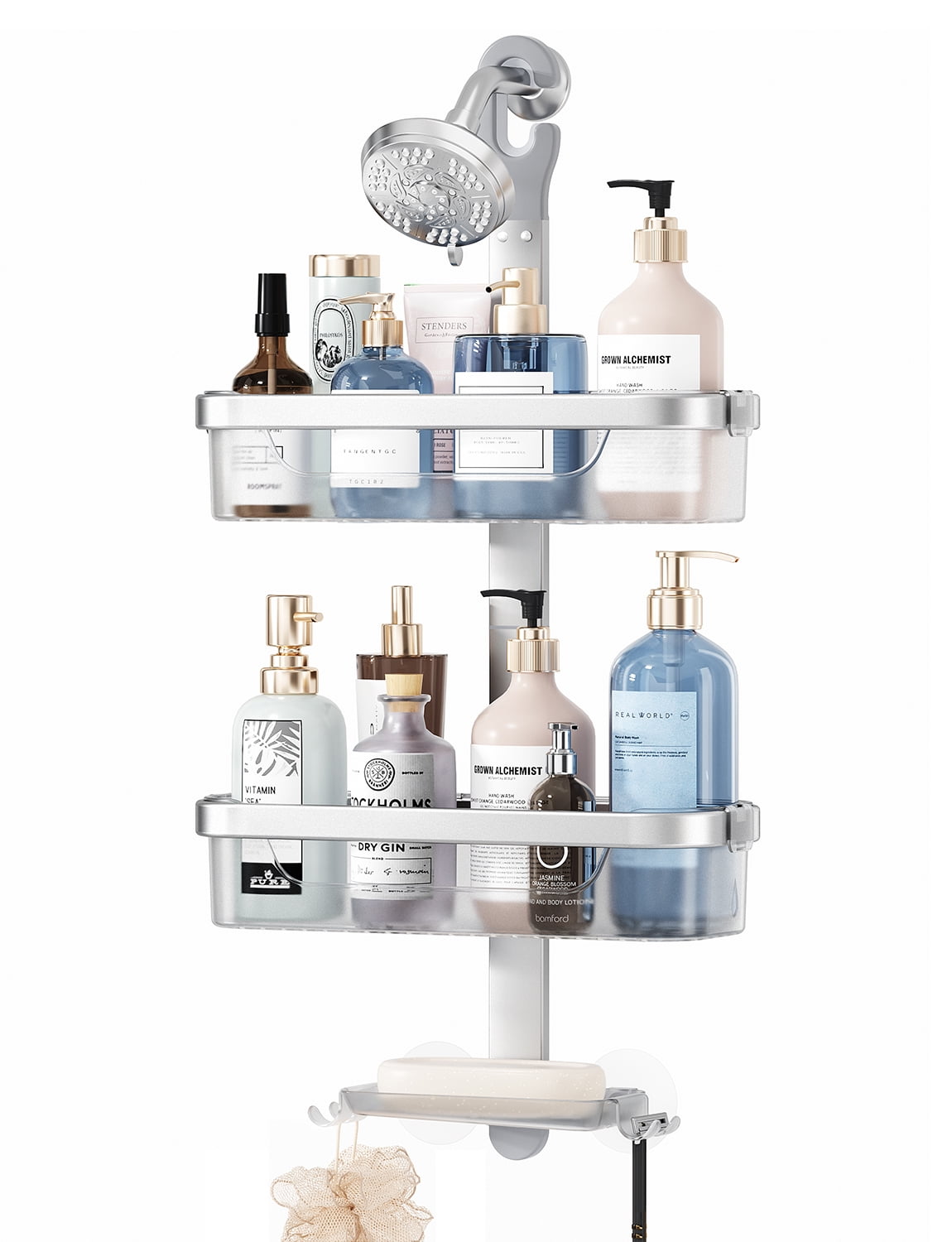 Hanging Shower Caddy, LAMU 3-Tier Adjustable Aluminum Shower Organizer ...