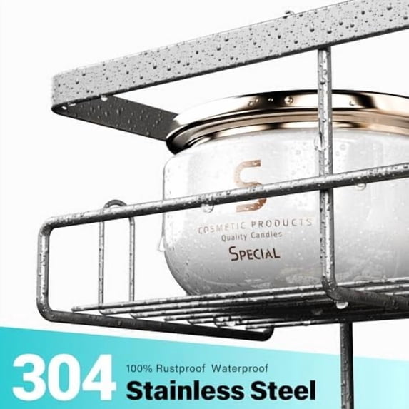 Hanging Shower Caddy Over Door: Silver Rustproof Shower Organizer over ...