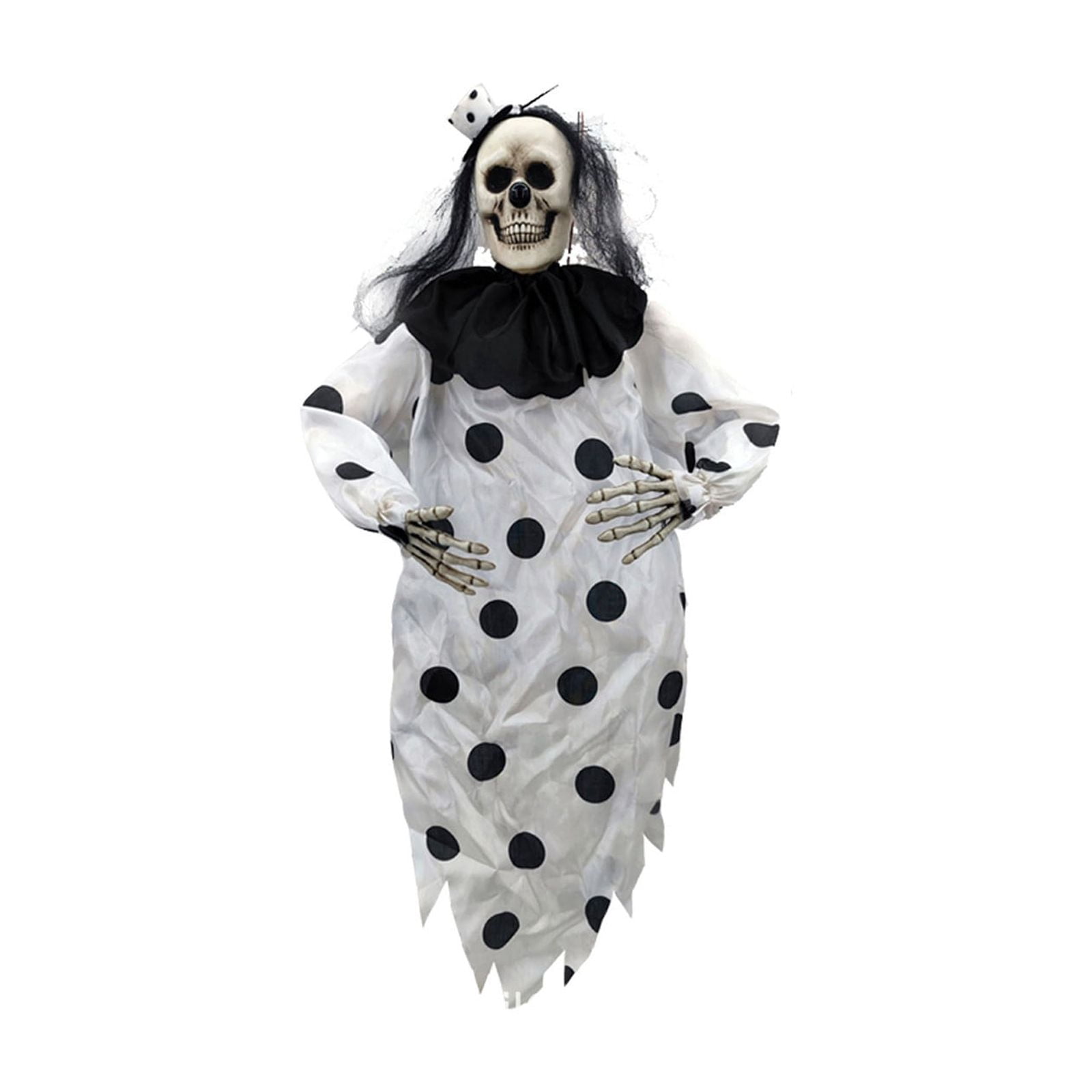 Hanging Skeleton Clown Halloween Decoration - Spooky Clown Decor with ...