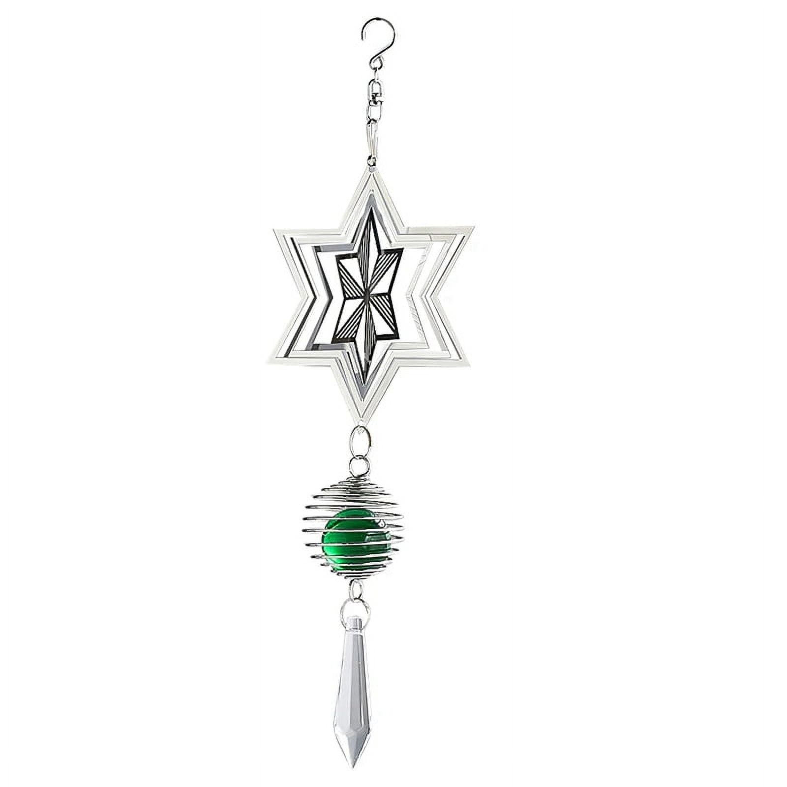 Hanging Snowflake Wind Spinner Sun Catcher 3D Spiral Tail Cage Ball ...