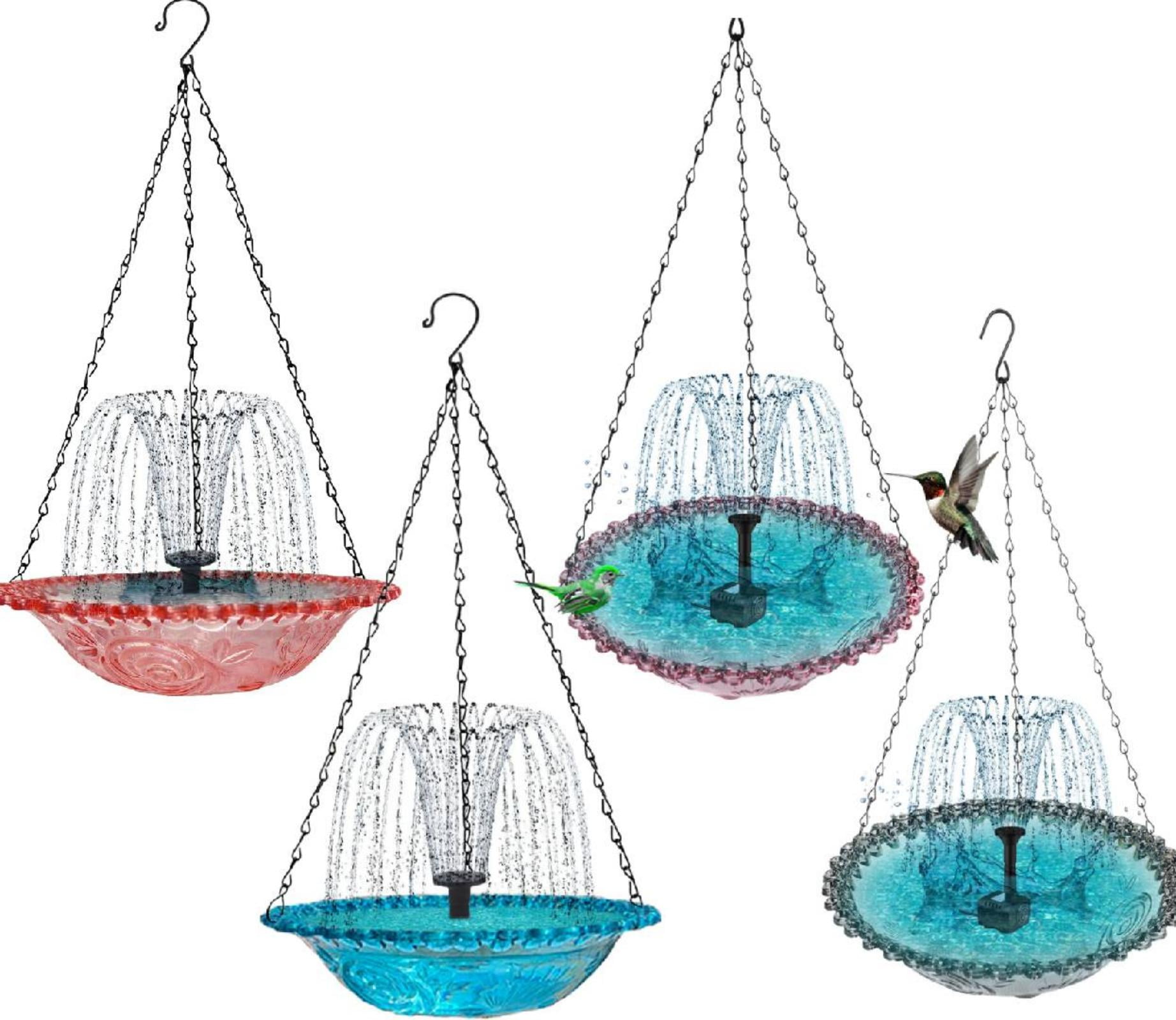 Hanging Solar Bird Bath Fountain, 10inch Diameter Bird Bath Bowl, with ...