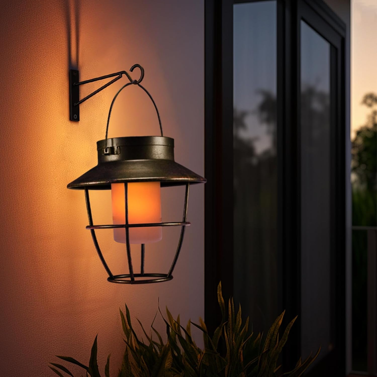Hanging Solar Lantern, Country Solar Light Lantern, Flickering ...